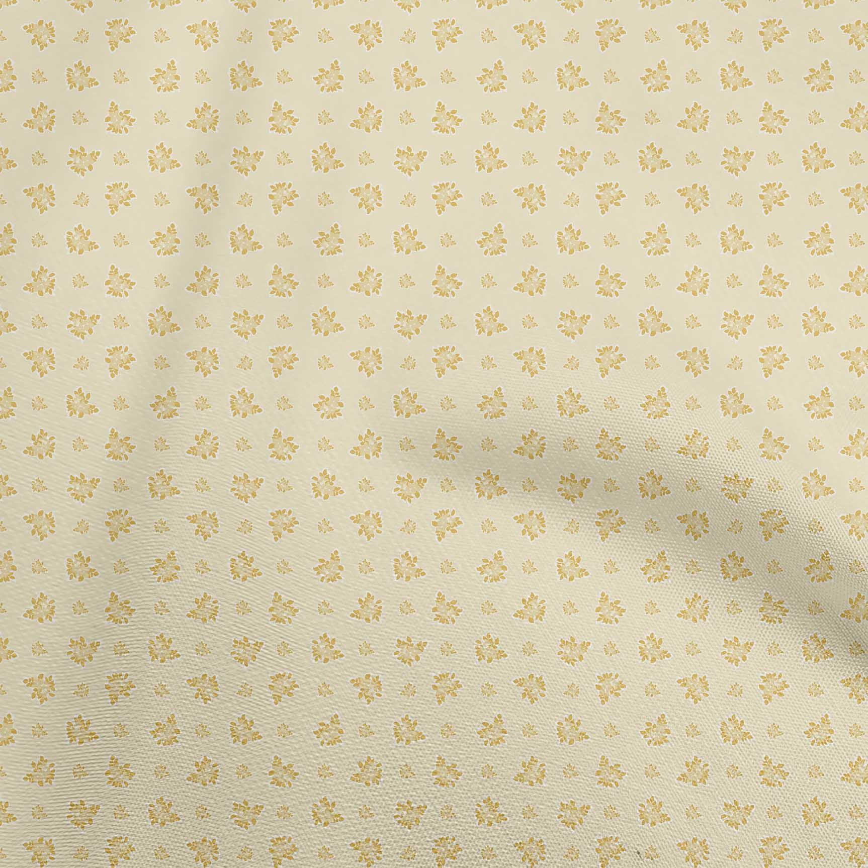 oneOone Silk Tabby Light Yellow Fabric Floral Sewing Fabric By The Yard ...