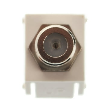 P&S Lt Almond Recessed Terminal Stamped TV Coxial F-Connector Stamped ...