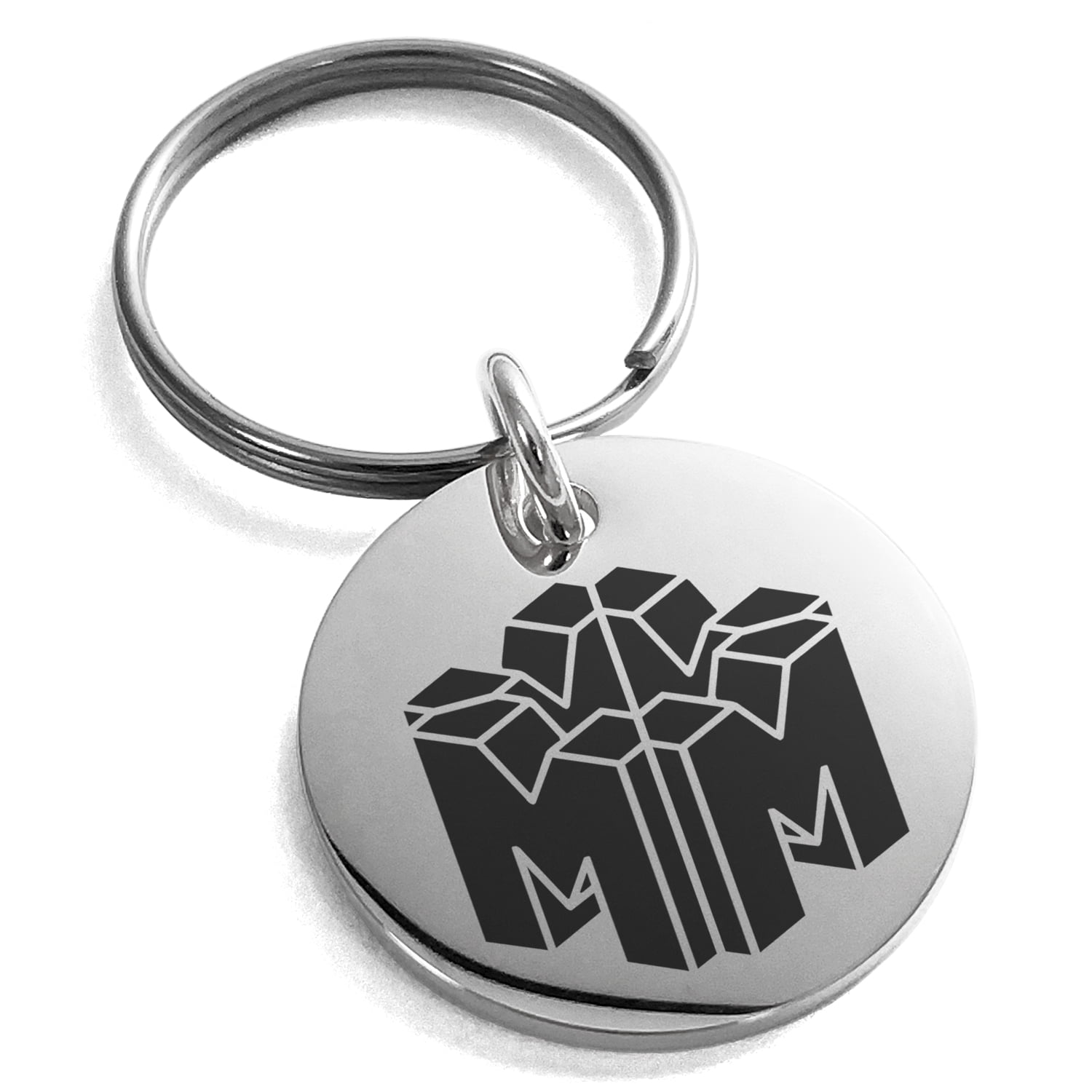 Stainless Steel Letter M Initial 3D Cube Box Monogram Engraved Small ...
