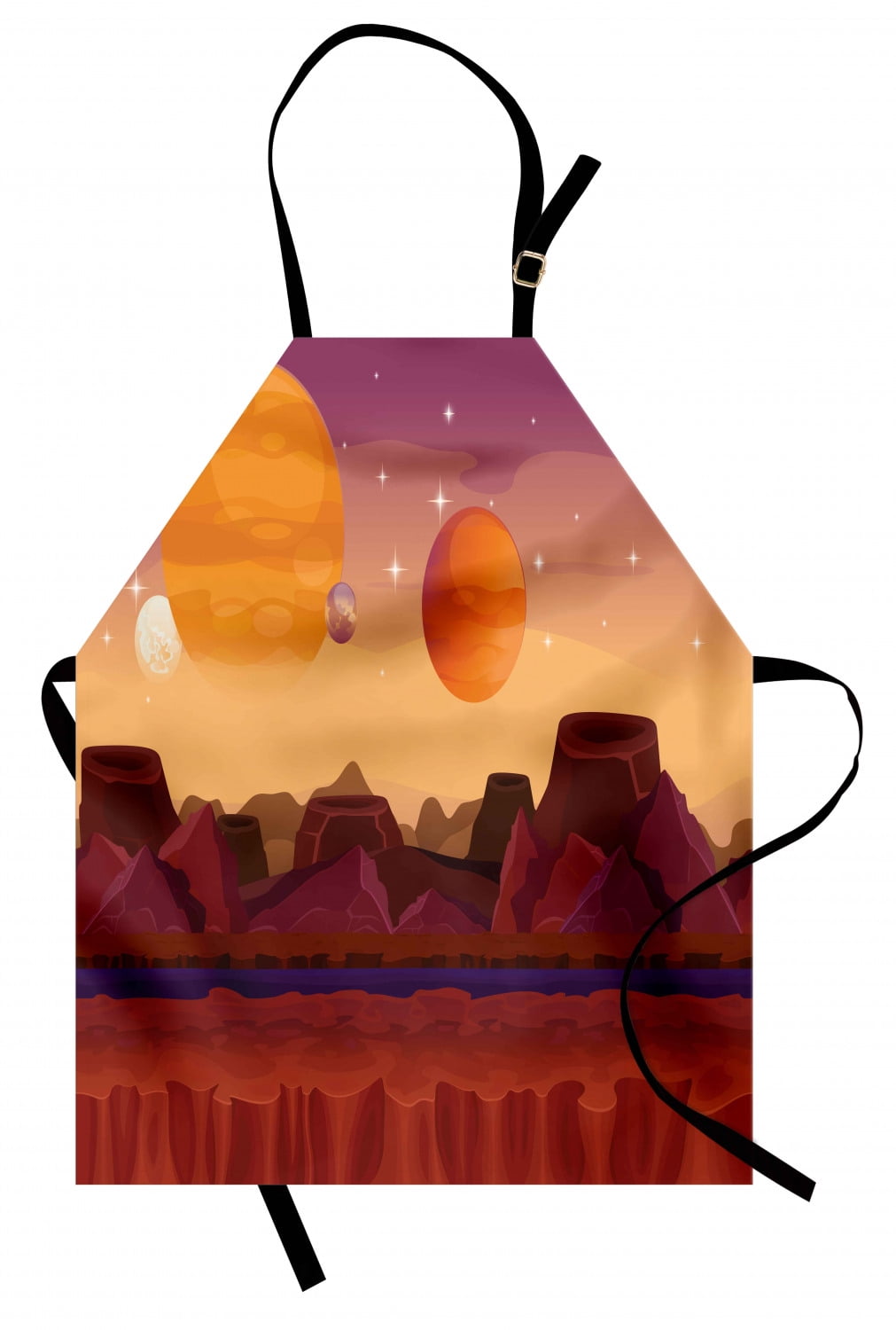 Fantasy Apron Science Fiction Outer Space with Planetary Surface Cosmos ...