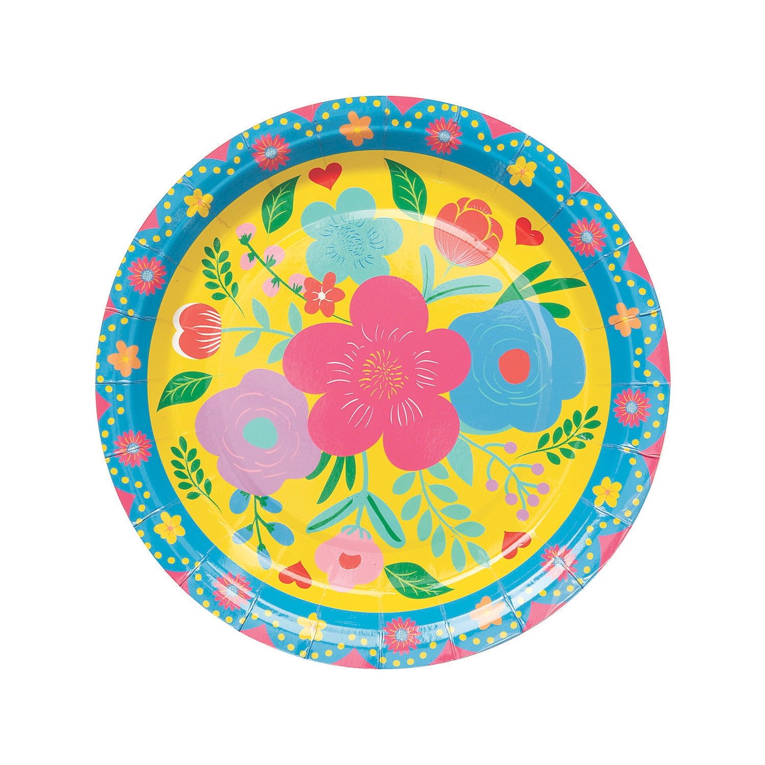 Fiesta Floral Bright Dinner Plate - Party Supplies - 8 Pieces - Walmart.com