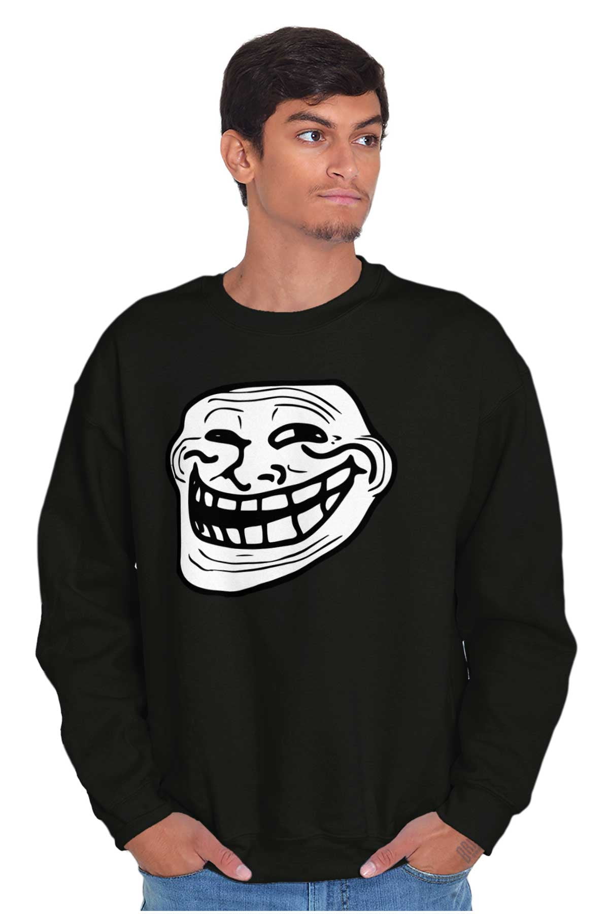 Troll Face Original Meme Smile Mad Sweatshirt for Men or Women Brisco ...