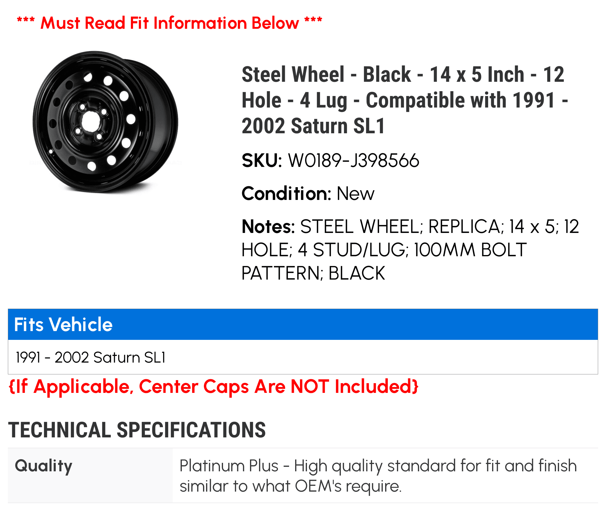 Saturn 2002 Rims