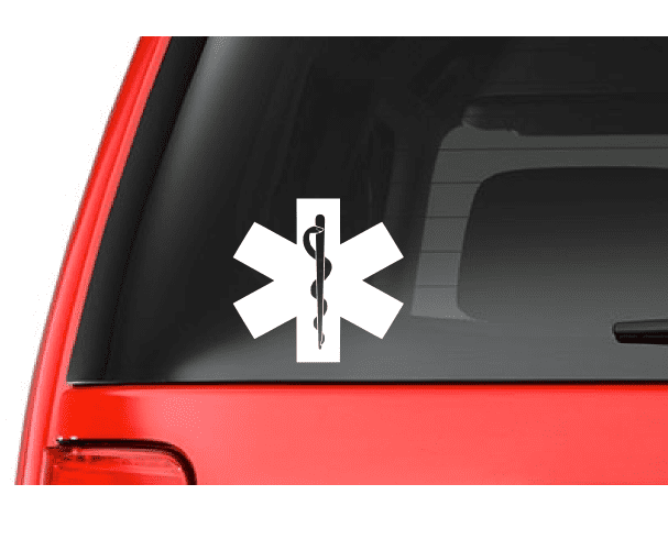 White 4" EMS Logo (T19) Vinyl Decal Sticker Car/Truck Laptop/Netbook ...