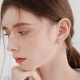 Dainty CZ Flower Huggie Hoop Earrings for Women Sterling Silver Post ...