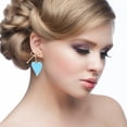 5 Pairs 5 Colors Alloy Bowknot with Heart Dangle Stud Earrings Light ...