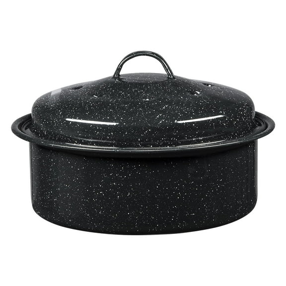 Granite Ware Enamel Roasting Set, Oval 13 in/15 in, Round 3 lb. Roaster ...