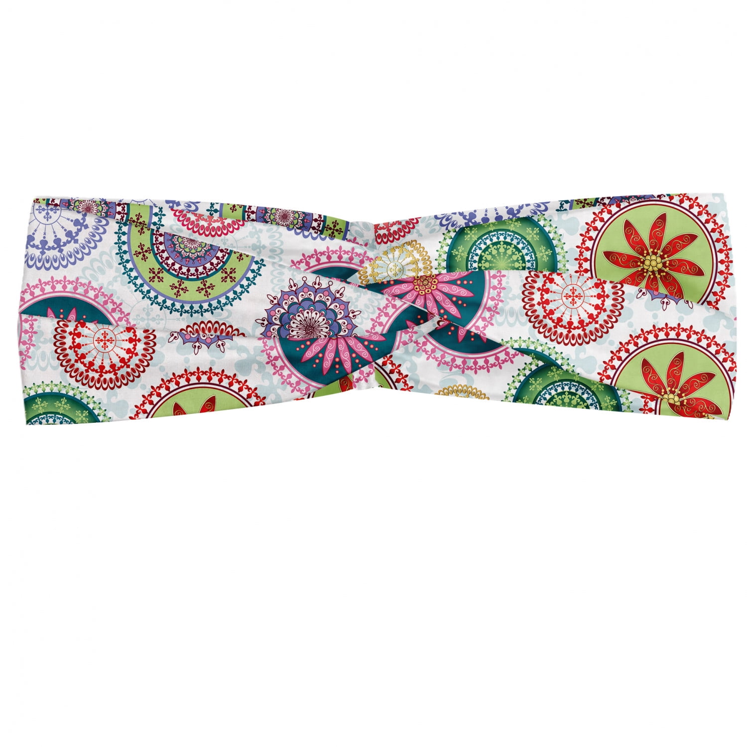 Mandala Headband, Ornamental Different Floral Motifs in Circular ...