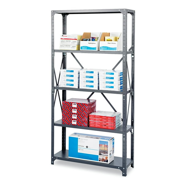 Safco Commercial Steel Shelving Unit, Five-Shelf, 36w x 24d x 75h, Dark ...