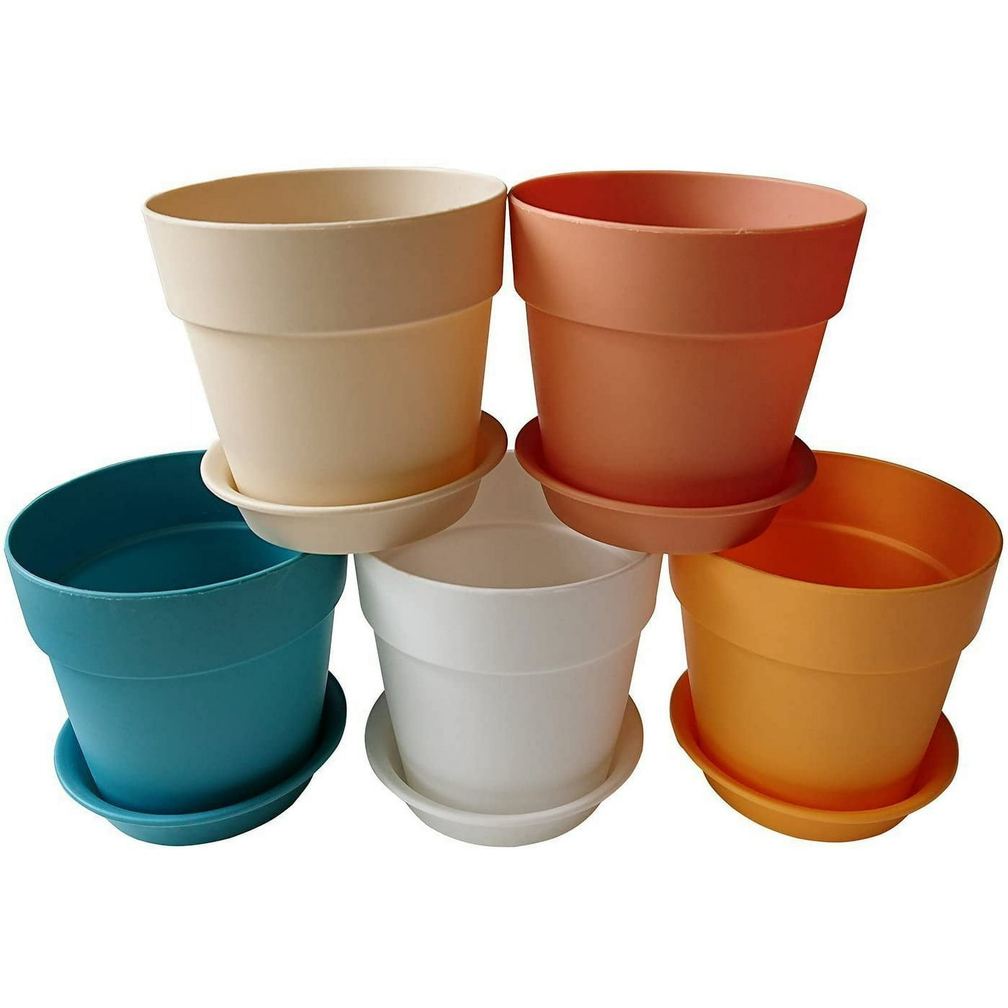 Chlua Mini Plastic Planters Indoor Flower Plant Pots  Gardening Pot 9.5cm X 9cm X 6.5cm