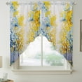 Birch Trees Path Swag Curtain Valance for Window 2 Panels Nature Leaves ...