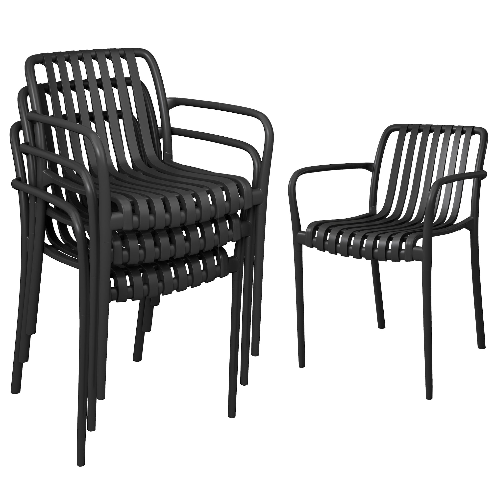 Click here for Outsunny Patio Chairs Set Of 4  Stackable Outdoor... prices