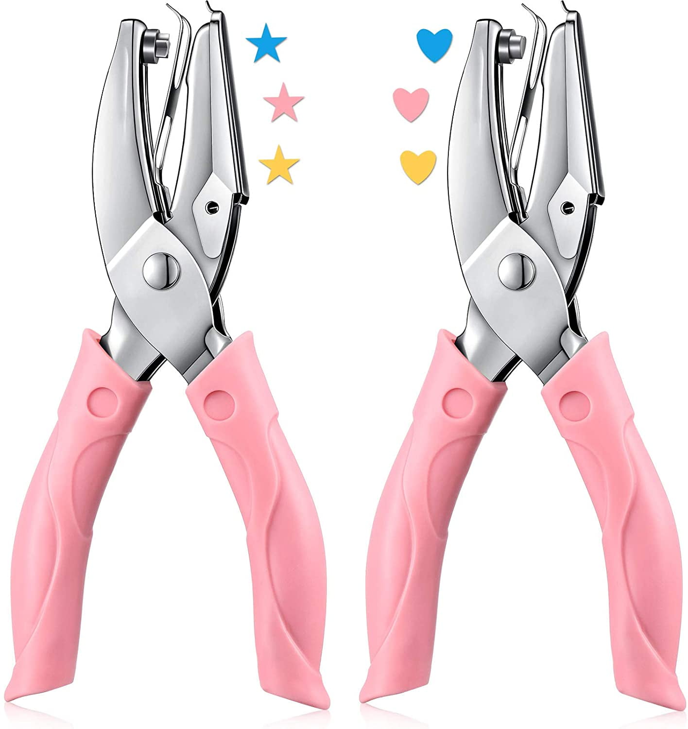 2 Pieces Handheld Hole Paper Punch Metal Single Handheld Paper Punchers ...