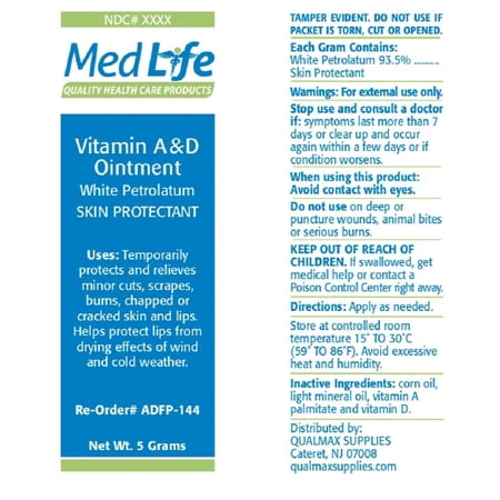 Medlife Vitamins A and D Ointment, Dry Skin, Irritated Skin, Diaper ...