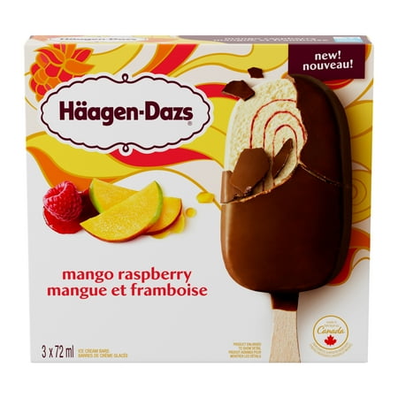 HAAGEN-DAZS Mango Raspberry Ice Cream Bars, Mango Ice Cream, Ripples of ...