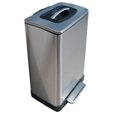 Household Essentials 50L Krusher Black Stainless Steel Manual Trash ...