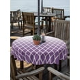 Abstract Art Round Outdoor Tablecloth with Umbrella Hole Classic Purple ...