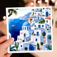 3drose, Santorini by the Sea Greek Island Greece Blue White Watercolor ...