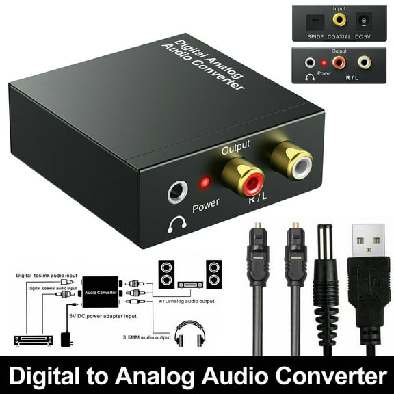 STAR- Digital Optical Coaxial To Analog Rca L/R Audio Converter Adapter ...