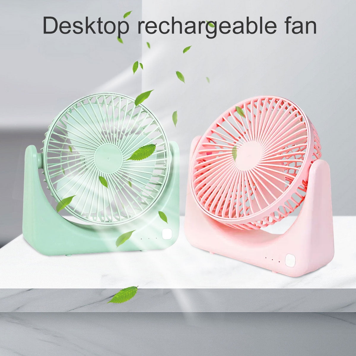 JTWEEN USB Desk Fan Cordless Table Fan,2000mAh Rechargeable Desktop Fan ...