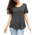Folunsi Womens T Shirts Short Sleeve Round Neck Loose Print Tunic Tops
