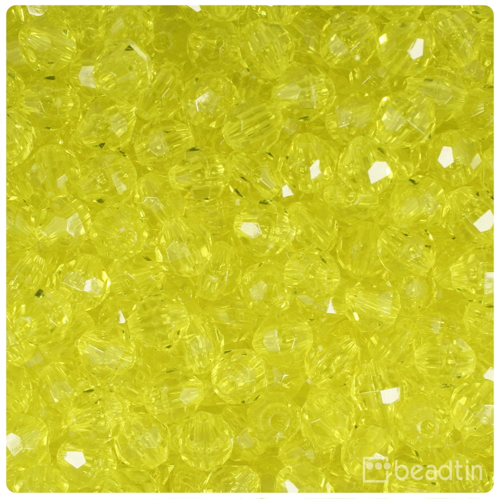 BeadTin Yellow Transparent 8mm Faceted Round Craft Beads (450pcs ...