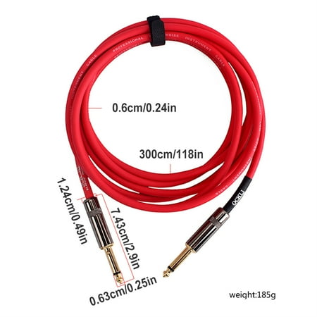 Guitar Cable 6.35mm Noise Reduction Connection Bass Audio Cord musical ...
