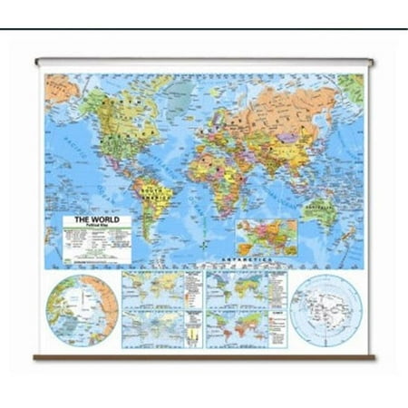 Universal Map 27891 World Advanced Political Wall Map-Roller | Walmart ...
