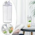 Milk Carton Water Bottle, 17 Oz Clear Plastic Milk Box Portable Square ...