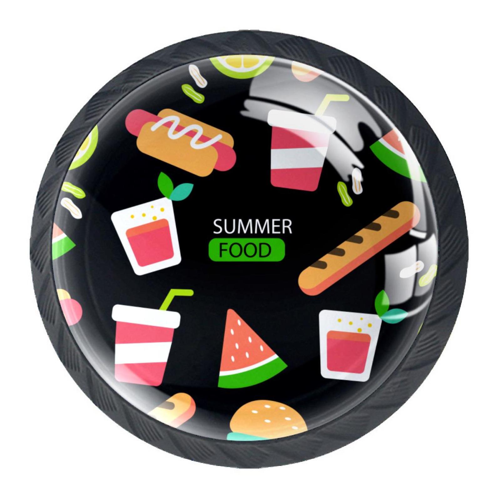 4 Pcs Summer Food Knobs for Kitchen Cabinet Cupboard Dresser Bookcase ...
