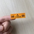 Danger Poison Stickers Labels,0.5x1.5 Inches Fluorescent Orange with ...
