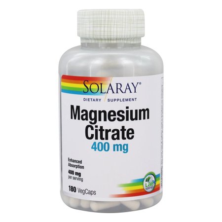 Solaray - Magnesium Citrate 400 mg. - 180 Vegetable Capsule(s ...