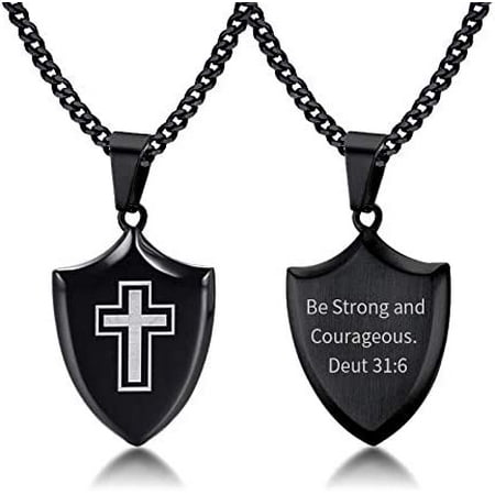 Black Ion Plated Stainless Steel Religous Quote Faith Christian Bible ...
