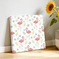 Cartoon Pink Flamingo Canvas Wall Art for Living Room, Animal Boho ...
