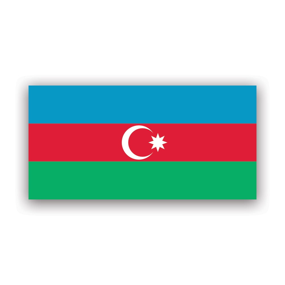 Azerbaijani Flag Sticker Decal - Self Adhesive Vinyl - Weatherproof ...