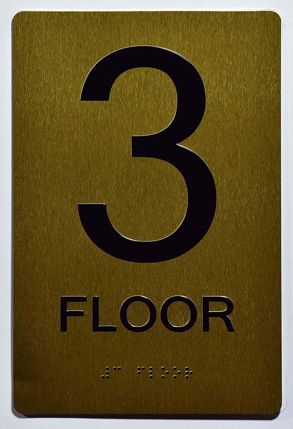 Floor 3 Sign- 3rd Floor Sign- Gold(Aluminium, Gold/Black,Size 6X9) The ...
