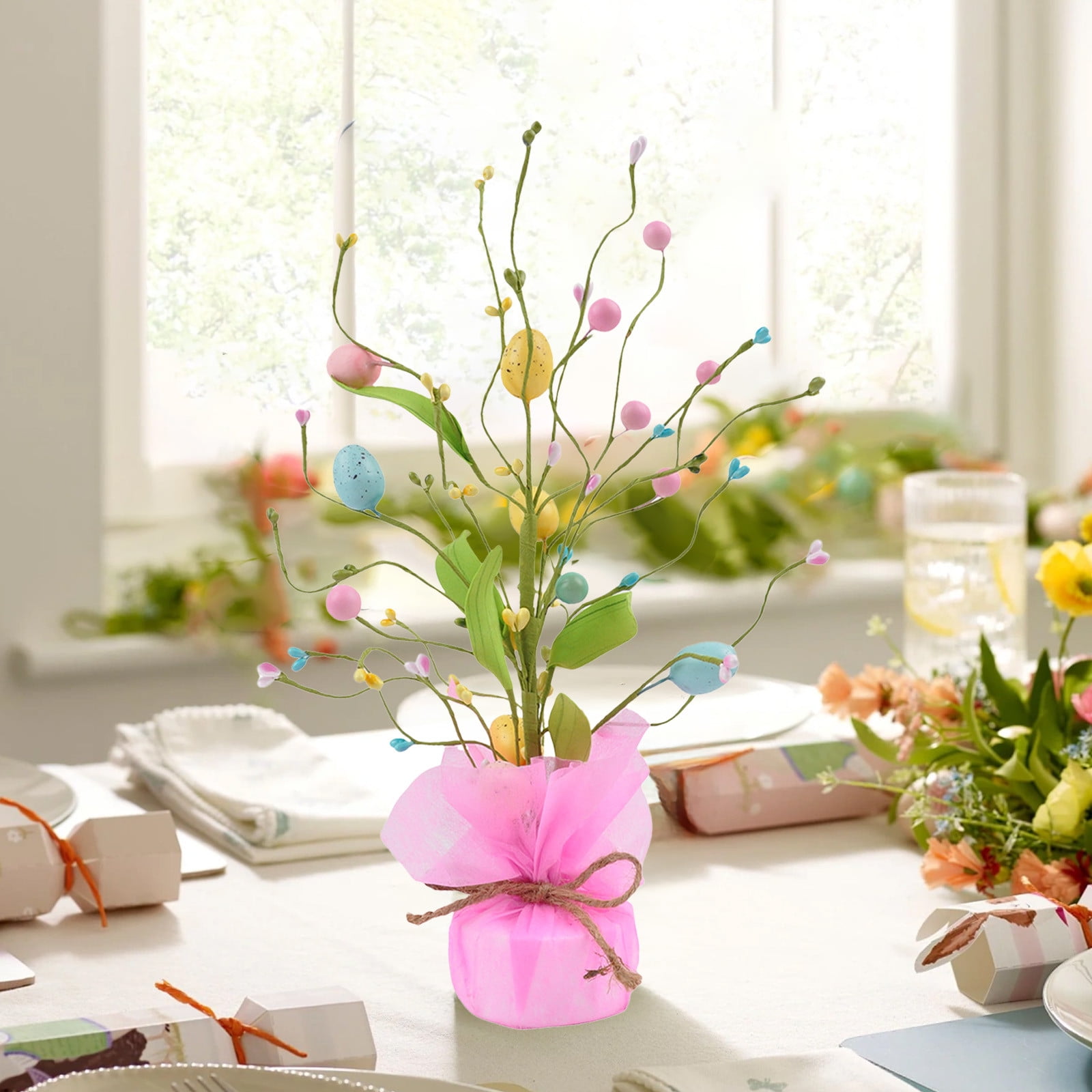 Click here for Boovnll Easter Eggs Plants Easter Party Decoration... prices