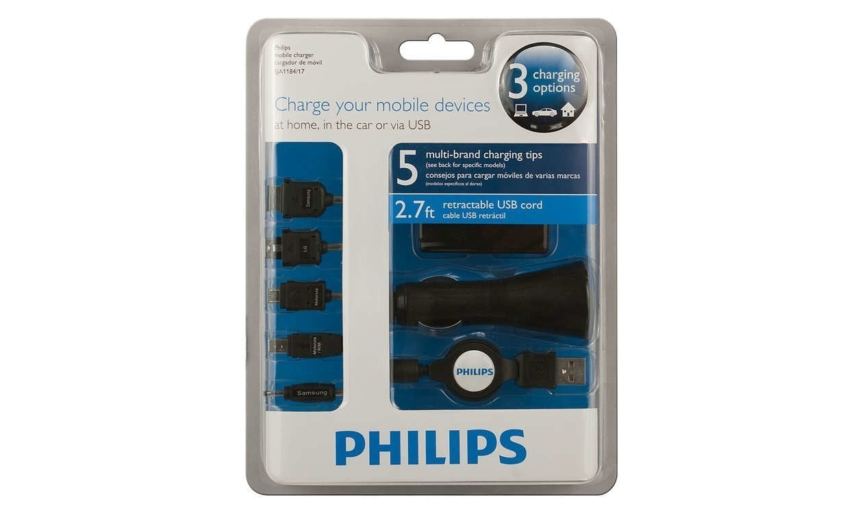 Philips Charger Kit All-Purpose Multi Brand Home Car USB Micro USB ... Philips Charger Kit All-Purpose Multi Brand Home Car USB Micro USB ...
