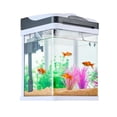 2 Gallon Fish Tank Aquarium LED Square Glass Tank w/Temperature ...