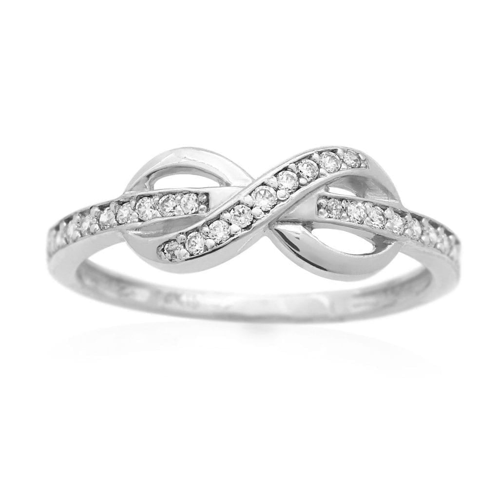 14K Yellow Gold White Gold 0.40Ct Created Diamond Infinity Love Promise ...