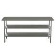 BizChair Stainless Steel 18 Gauge Work Table with 2 Undershelves - 72"W ...