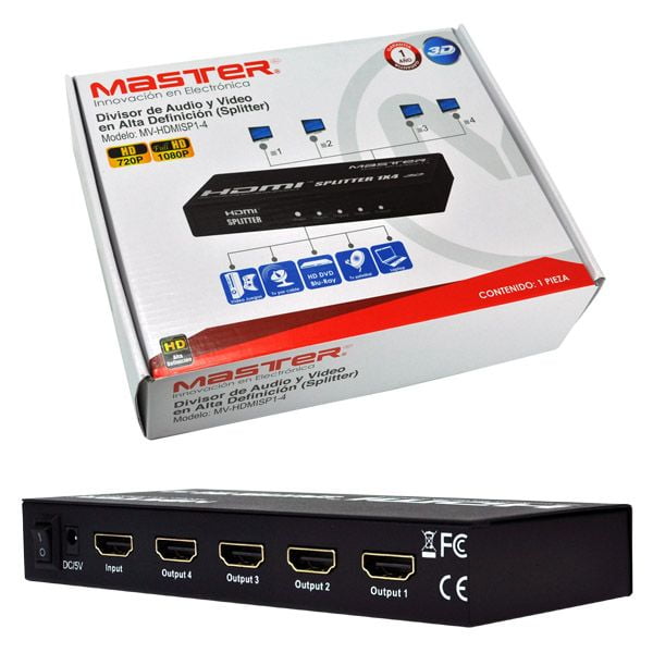Divisor de señal HDMI Master 1.3b 4 canales MV-HDMISP1-4 | Bodega Aurrera en línea