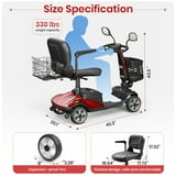 SACVON Upgrade 4 Wheel Mobility Scooter for Seniors, Foldable Powered ...