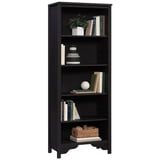 Pemberly Row 5-Shelf Traditional Engineered Wood Bookcase in Raven Oak ...