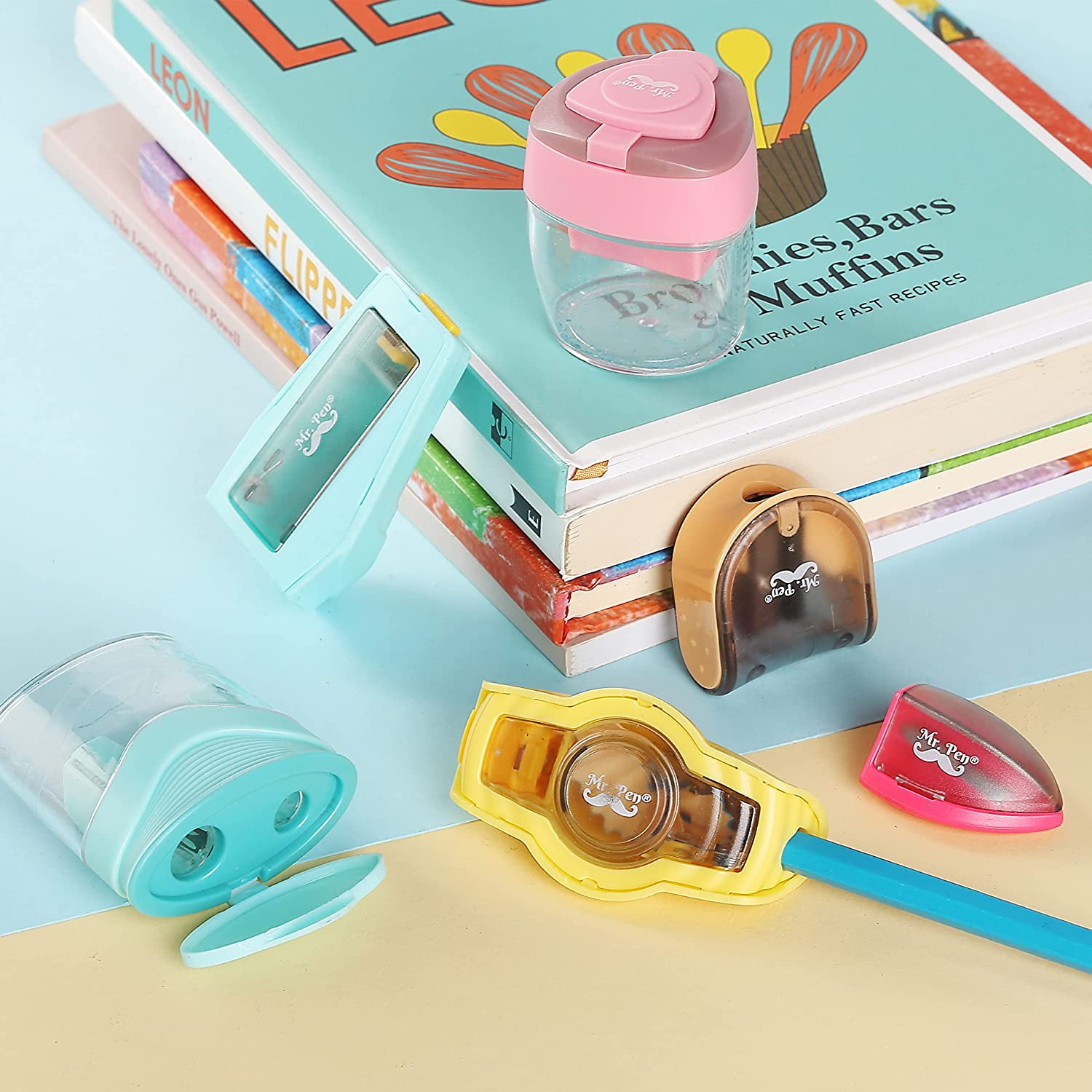 Mr. Pen- Cute Pencil Sharpeners, 6 Pcs, Colorful Pencil Sharpeners with ...