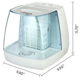 Equate 1.1 Gallon 250 Sq ft Invisible Cool Mist Humidifier, White ...