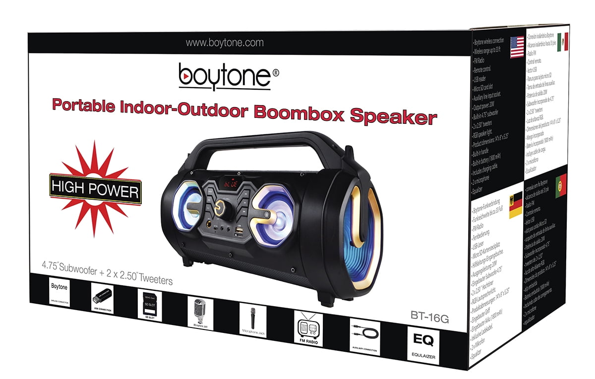 Buy Boytone BT-16G Portable Bluetooth Boombox Speaker, Indoor/Outdoor 2 ...