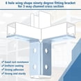 FUGee-4 Pcs 8 Hole Double Corner Channel Wing Fitting, Galvanized Steel ...