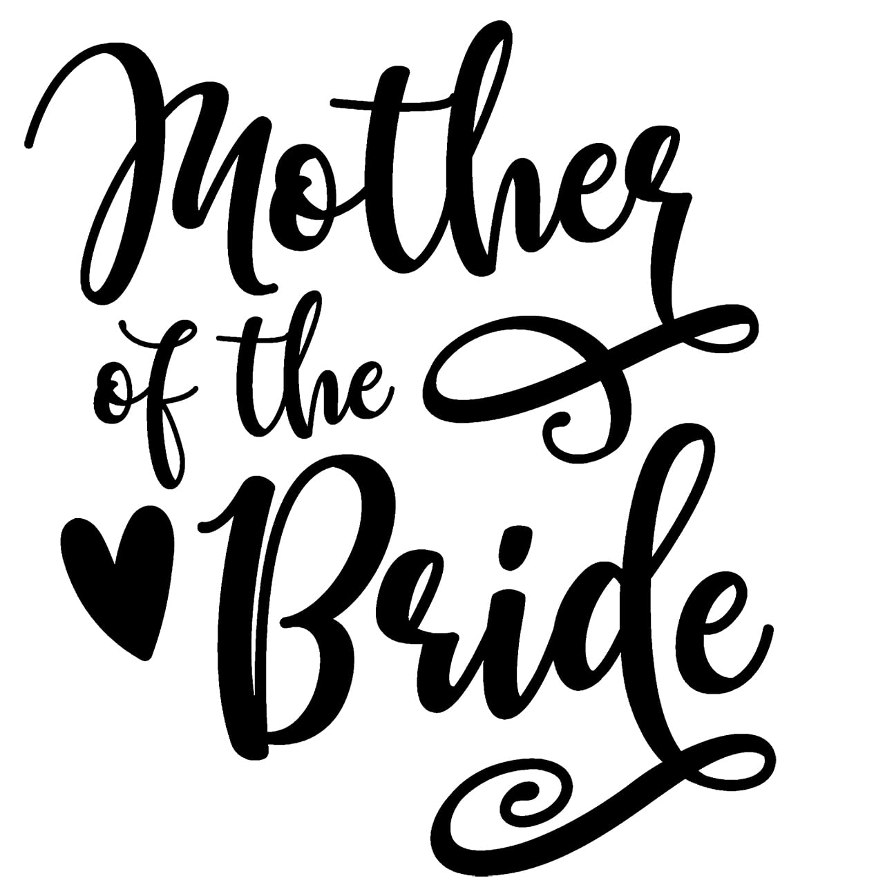 Mother Of The Bride Heart Family Mom Love Wedding Parent Wall Decals ...