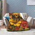 Bee Blanket Gift Cozy Soft Home Decor Nature Inspired Throw Blanket for ...